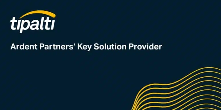 Ardent Partners' Key Solution Provider of 2020 | Tipalti